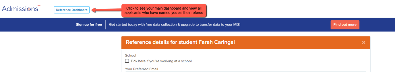 How a referee completes a reference request