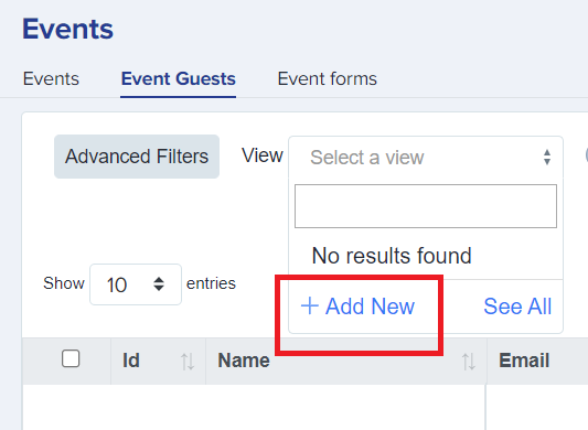 How to create a view and add columns to your Event Guests table