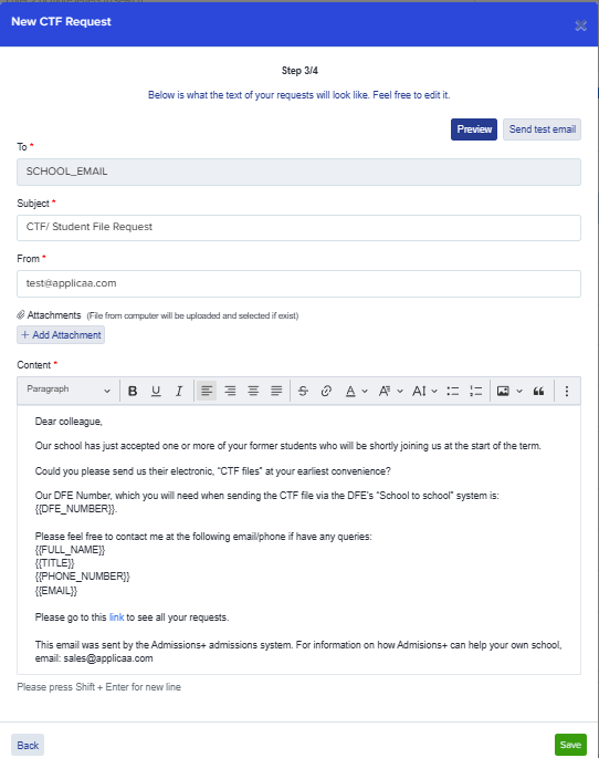 CTF/File Request Area