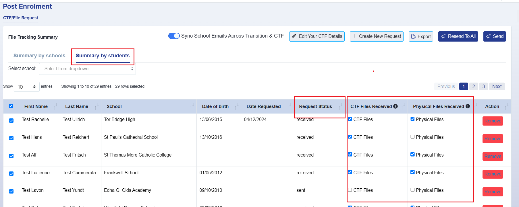 CTF/File Request Area