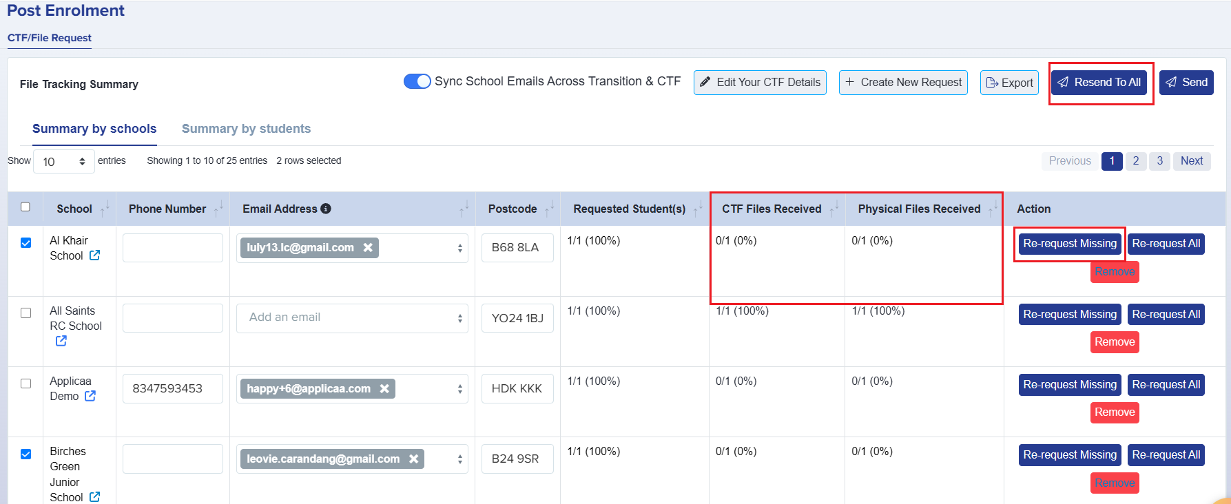 CTF/File Request Area