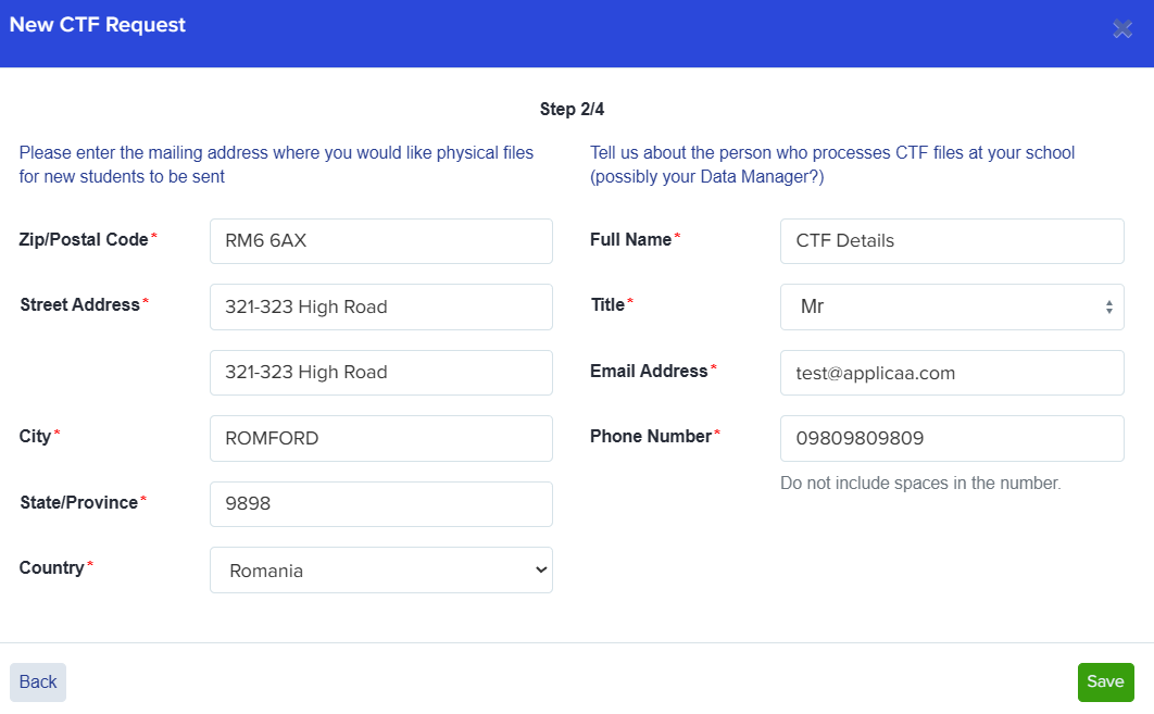 CTF/File Request Area