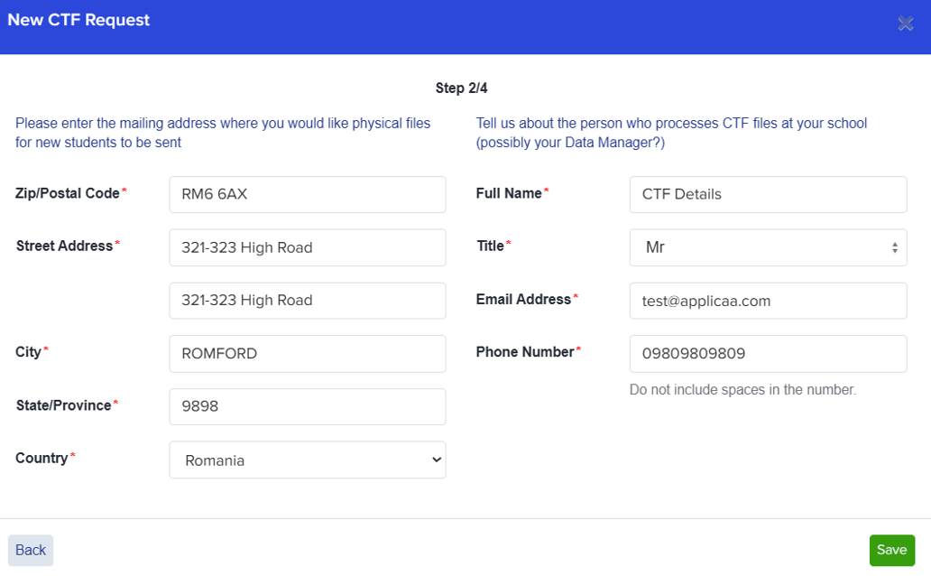 CTF/File Request Area