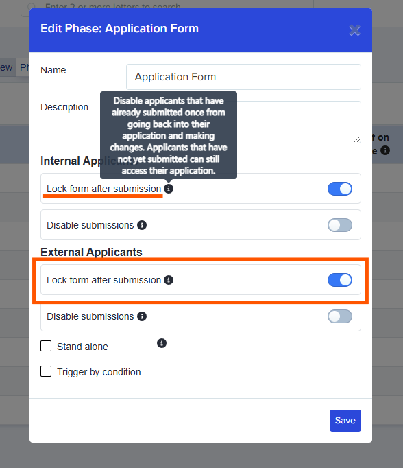 Closing Applications, Disabling Submissions, and Managing Editing ...