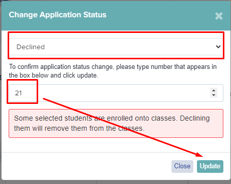 How to Change Application Status