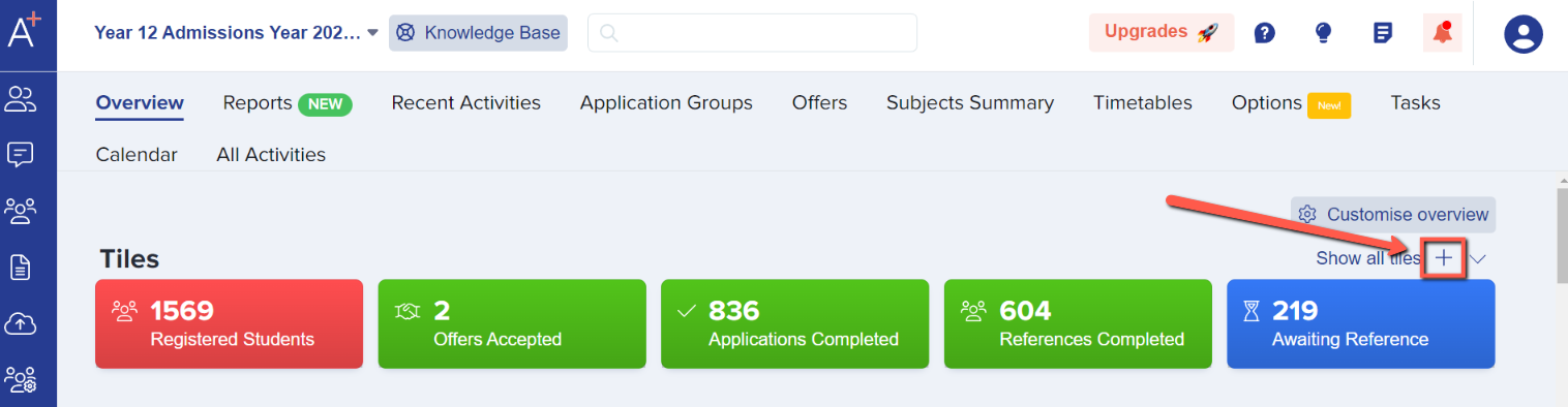 How to Add a Dashboard Card in Admissions+