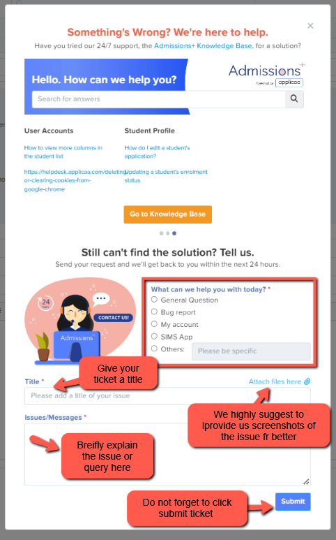 How to Raise a Support Ticket