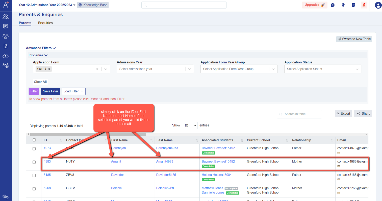How to Change Parent's Email Address