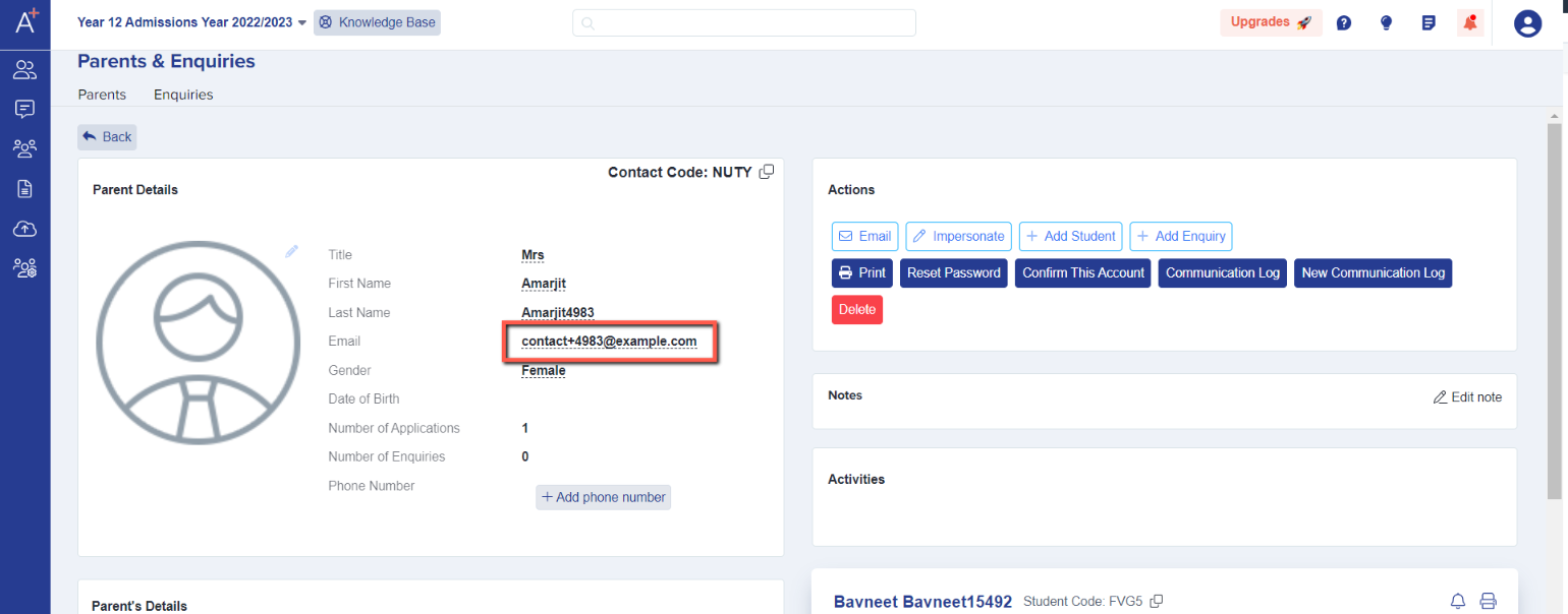 How to Change Parent's Email Address
