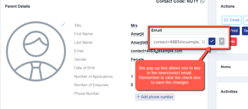 How to Change Parent's Email Address