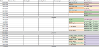 Customer Training Timetable - Group Training