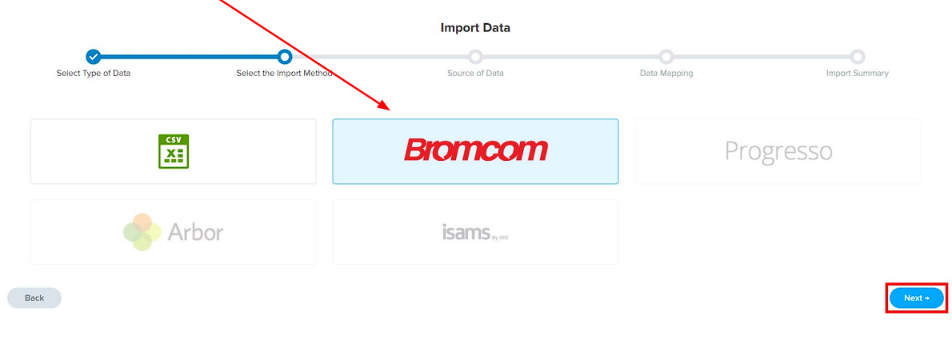 Importing Internal Students from Bromcom to Admissions+