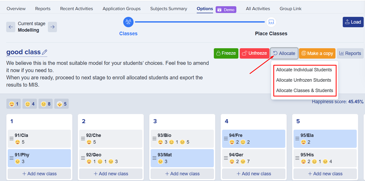 How to Manually Allocate Students to Classes in the GCSE & Year 12 Options Model