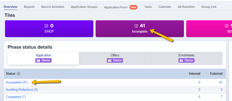How to manually or automatically follow up with incomplete applications