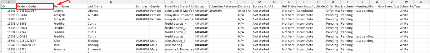 How to update existing applications using a CSV import