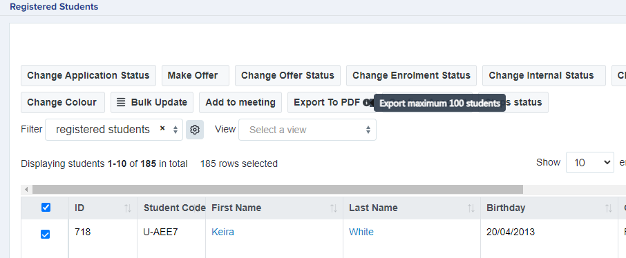 How to Export Student Information as a PDF