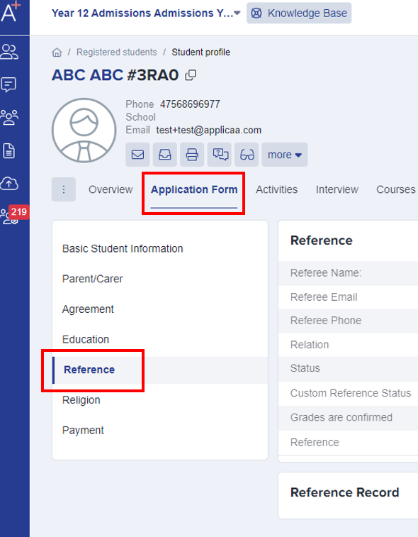 How to quickly view student references