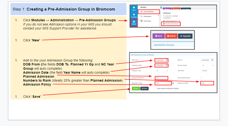 Bromcom MIS Admissions+ Export Guide (1min) + PDF Guide