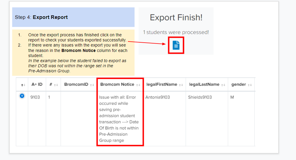 Bromcom MIS Admissions+ Export Guide (1min) + PDF Guide